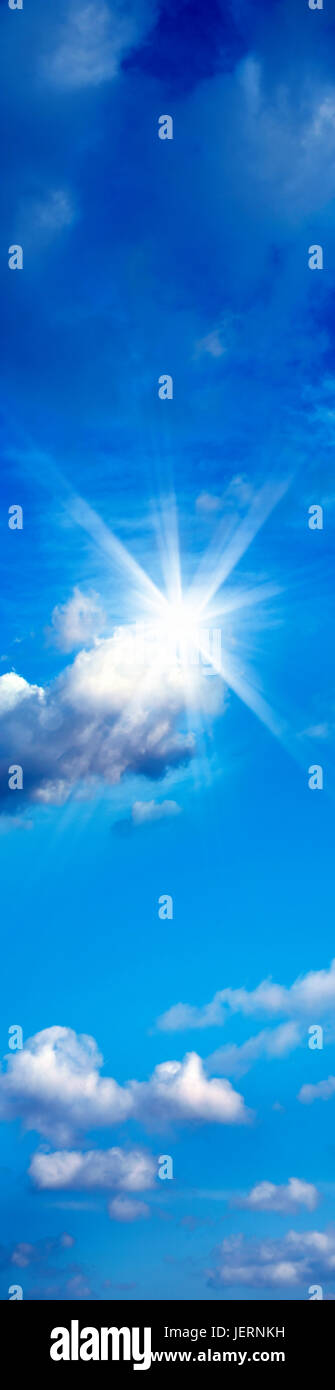 cloudscape image of clear sky with sunbeam Stock Photo - Alamy