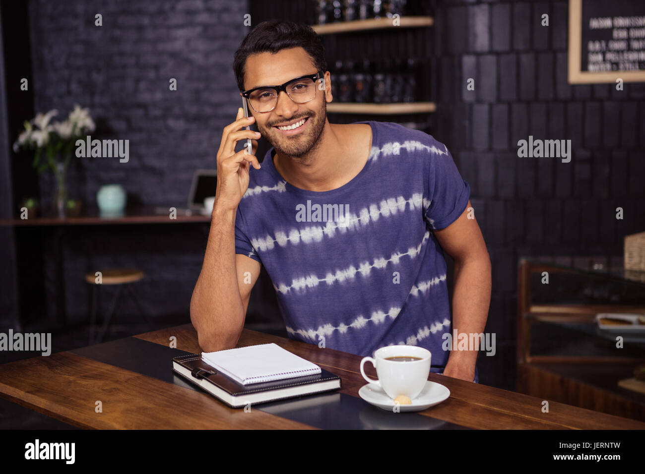 Indian man making call hi-res stock photography and images - Alamy