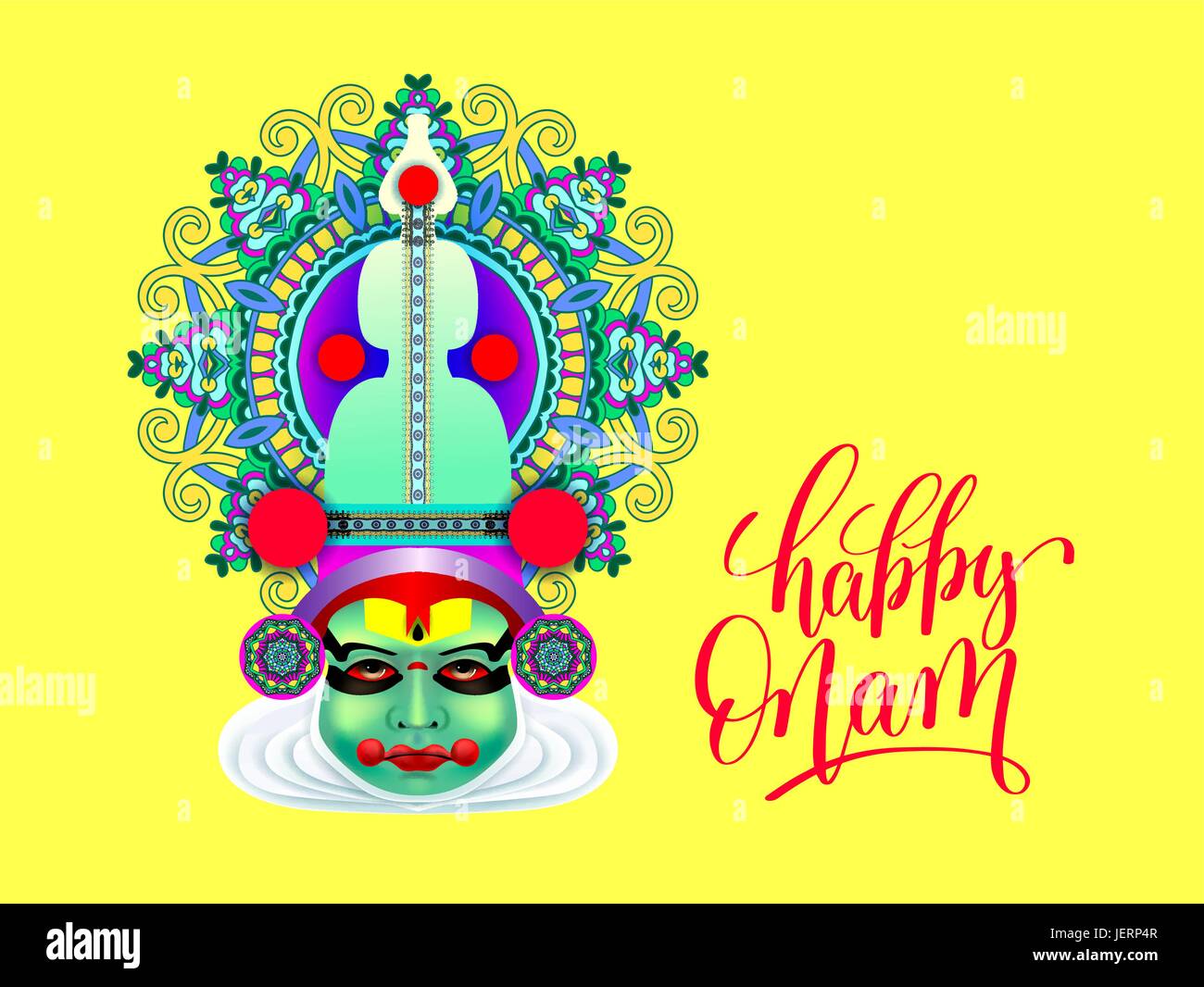 indian kathakali dancer face decorative modern vector illustrati Stock ...