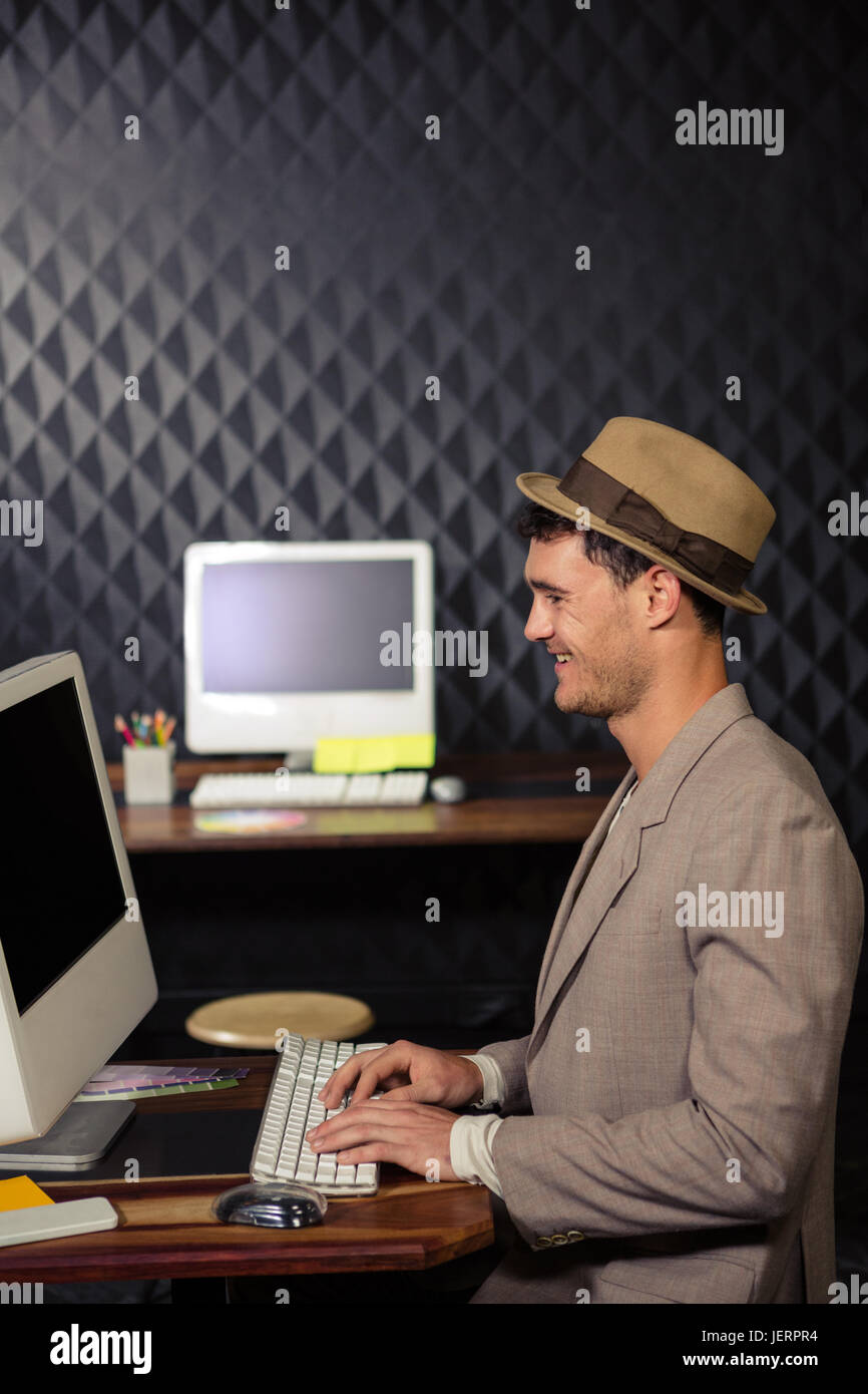 Creative businessman using computer Stock Photo - Alamy
