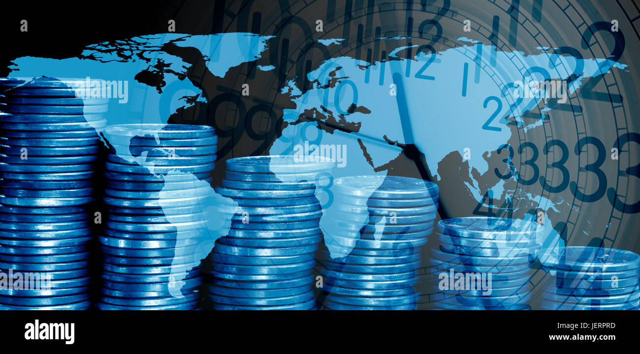 Map world coins hi-res stock photography and images - Alamy