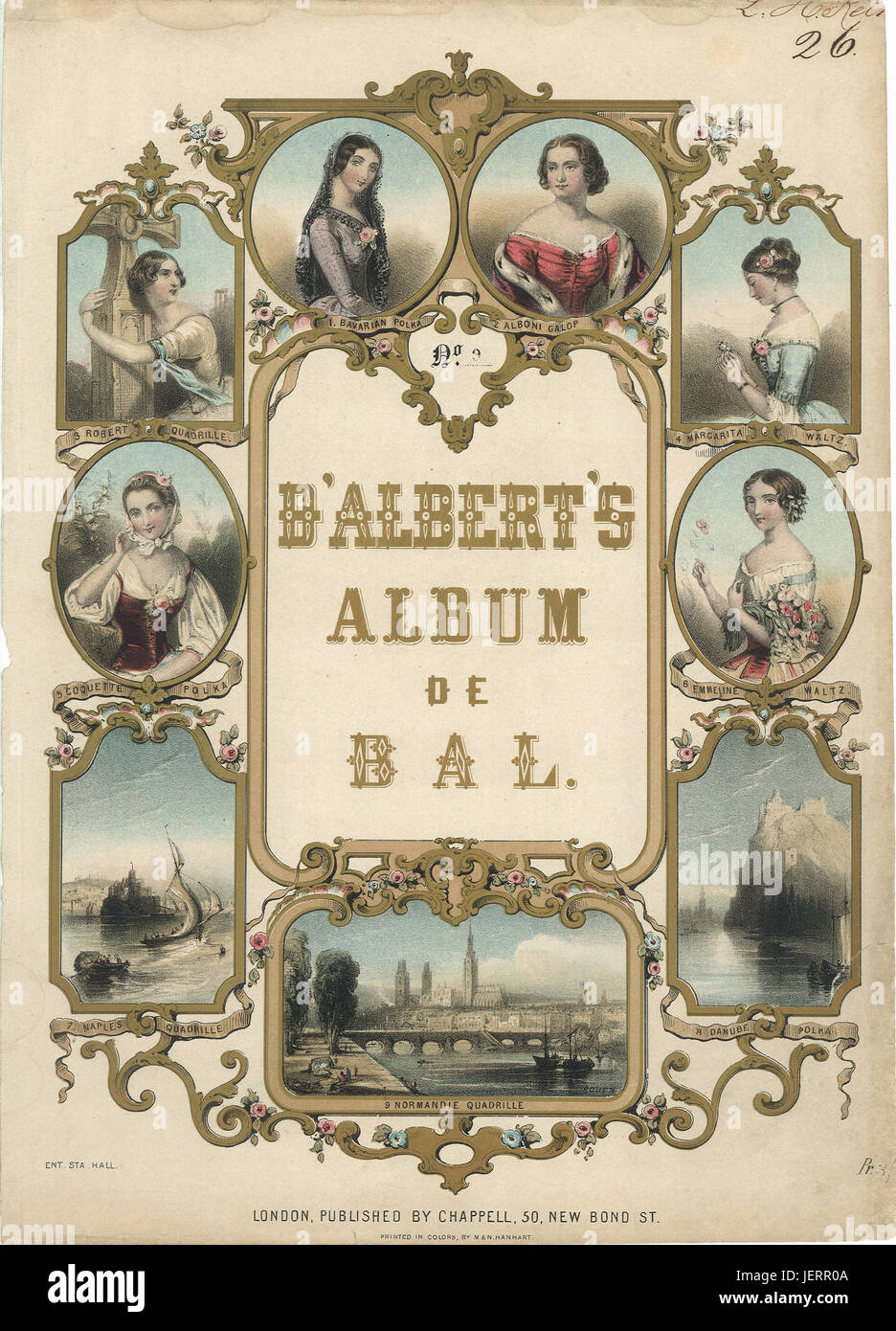 D'Albert's album de bal - 19 th century sheet music cover Stock Photo ...