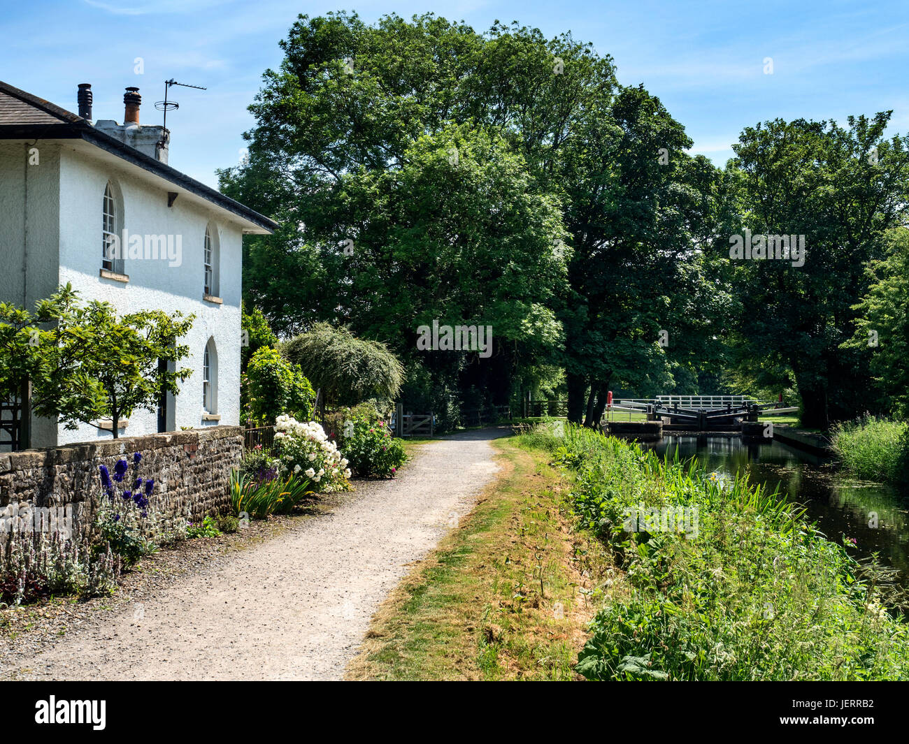 Former Lock Keepers Cottage at Rhodesfield Lock on the Ripon Canal at ...