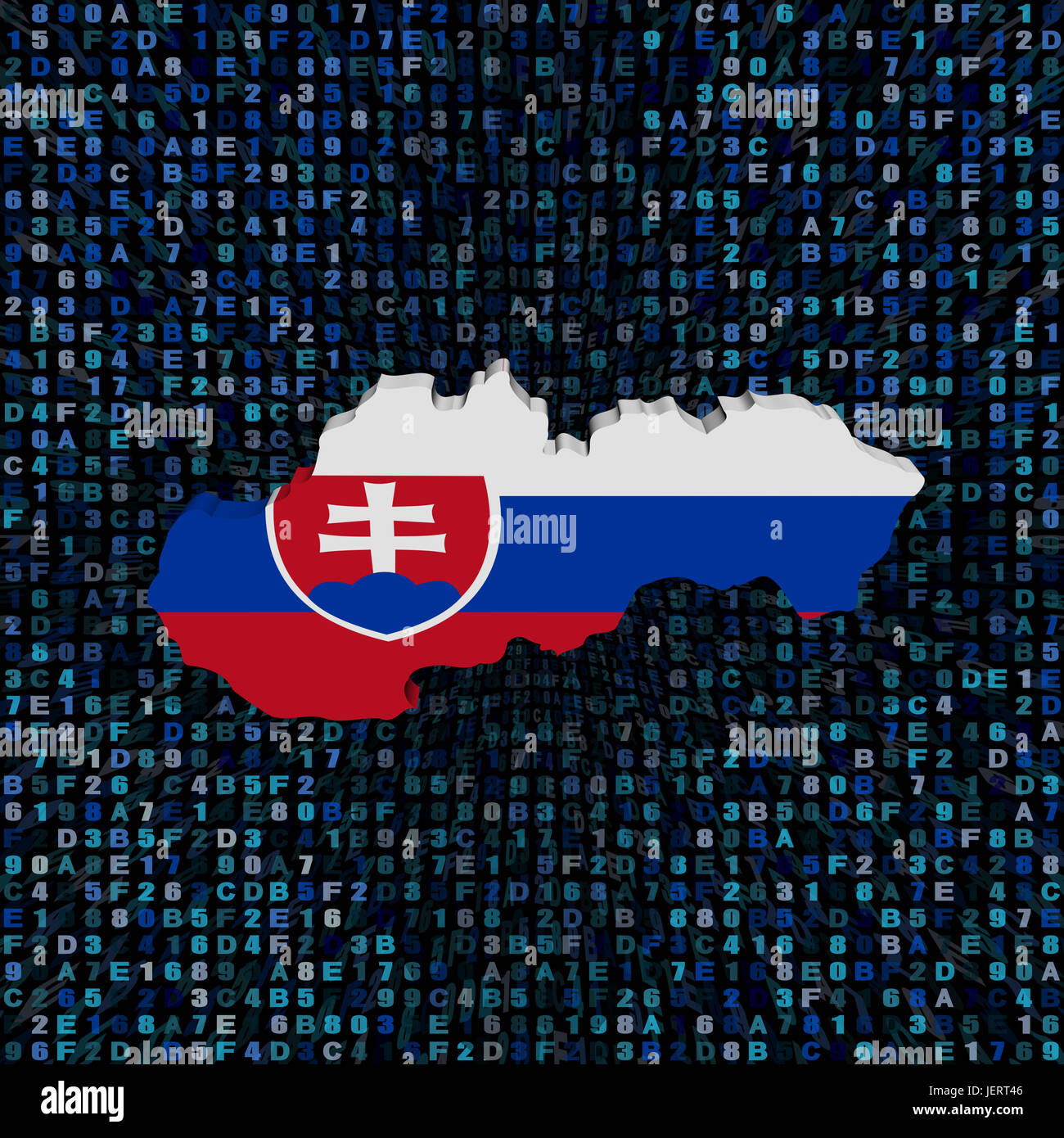 Slovakia map flag on hex code illustration Stock Photo - Alamy
