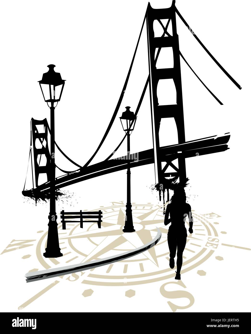 Marathon bridge bridge Stock Vector Images - Alamy