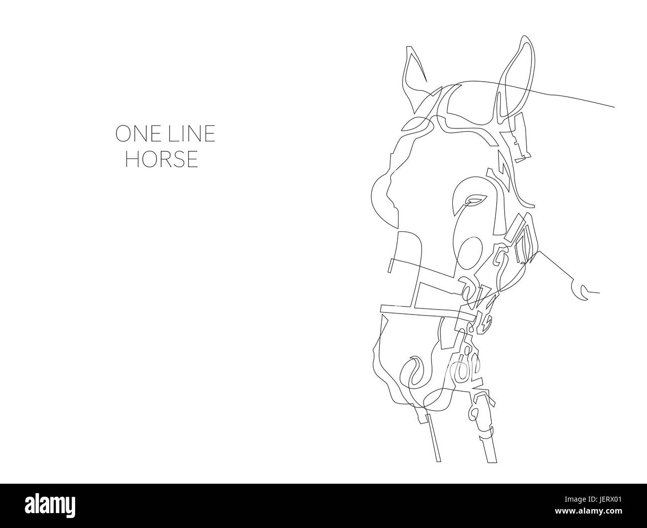 Horse one line art Cut Out Stock Images & Pictures - Alamy