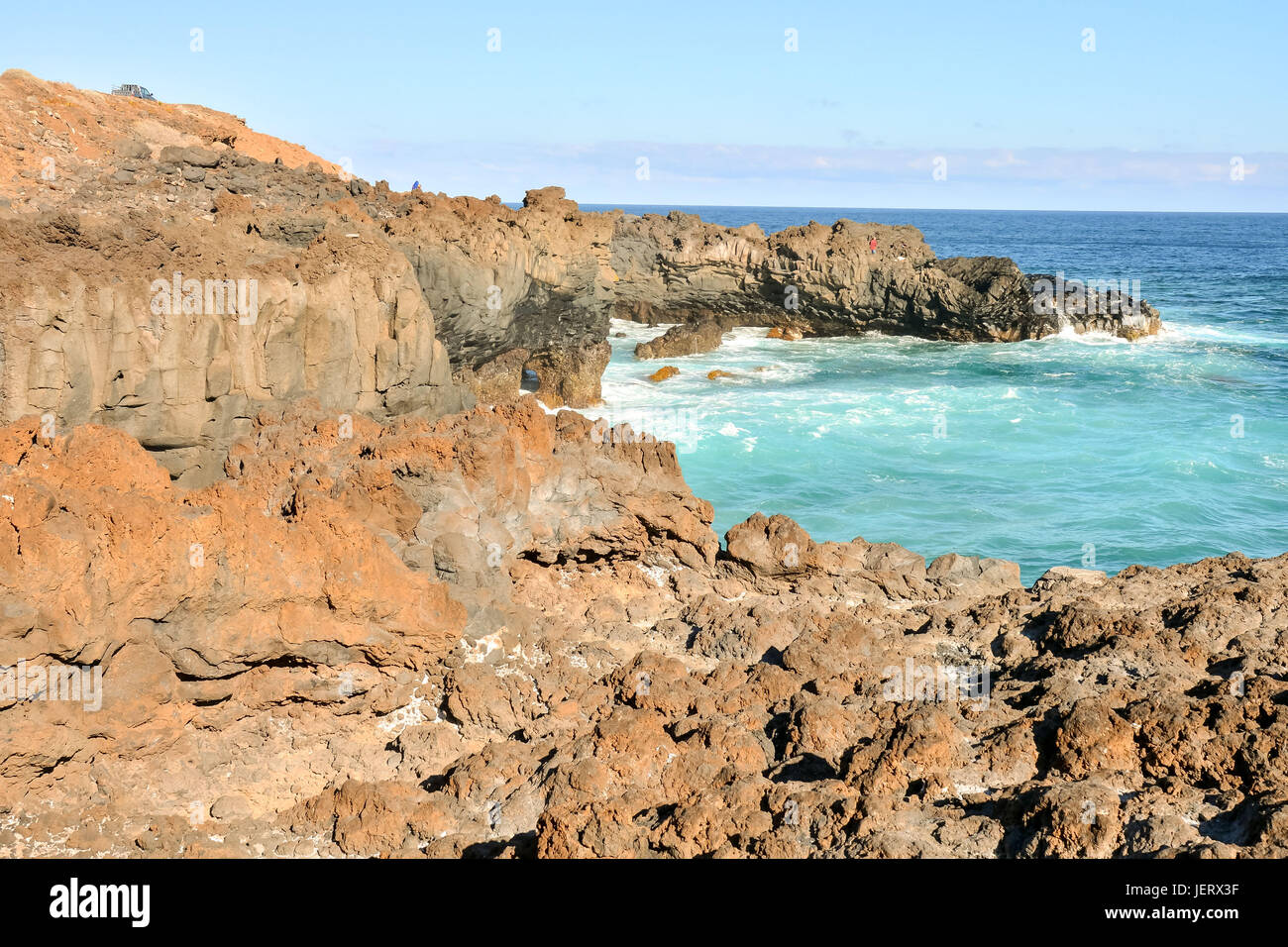 Tropical Volcanic Beach Stock Photo - Alamy