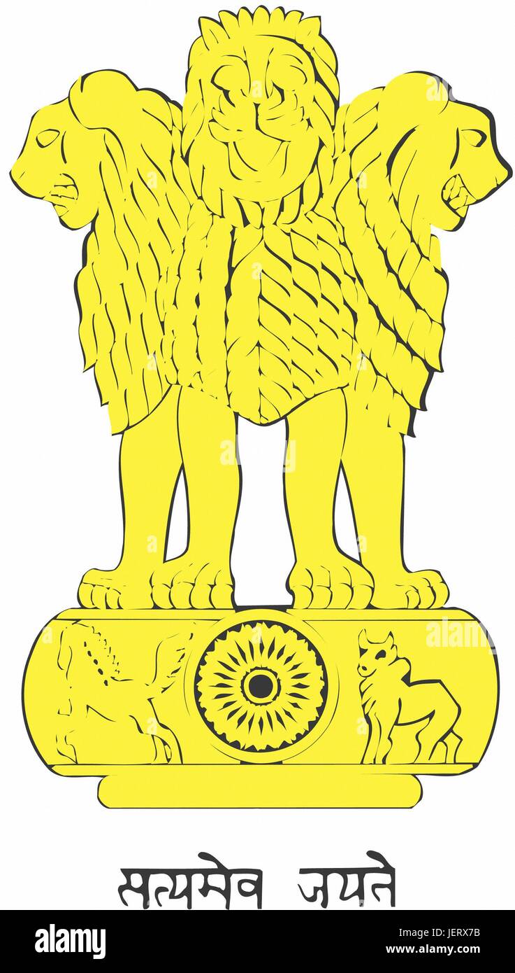 Coat of arms of India Stock Photo - Alamy