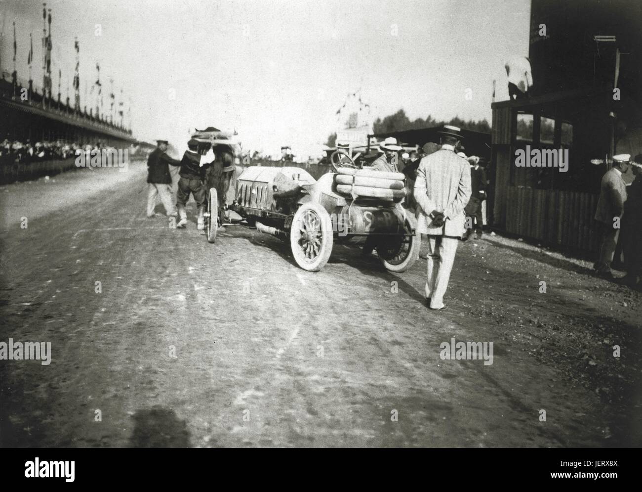 The British Napier towed away by a horse Stock Photo - Alamy