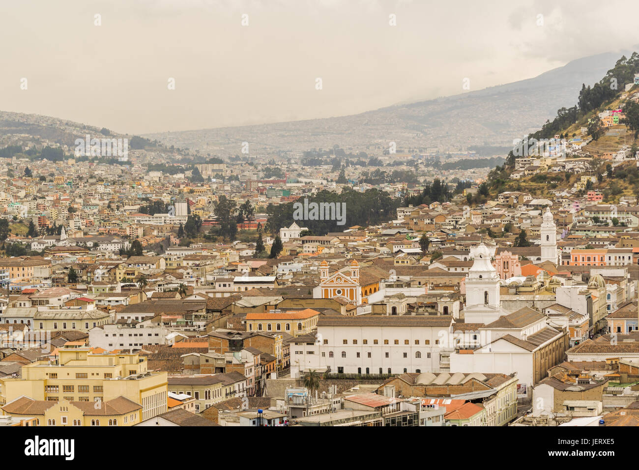 Historic Center of Quito Aerial View Stock Photo - Alamy