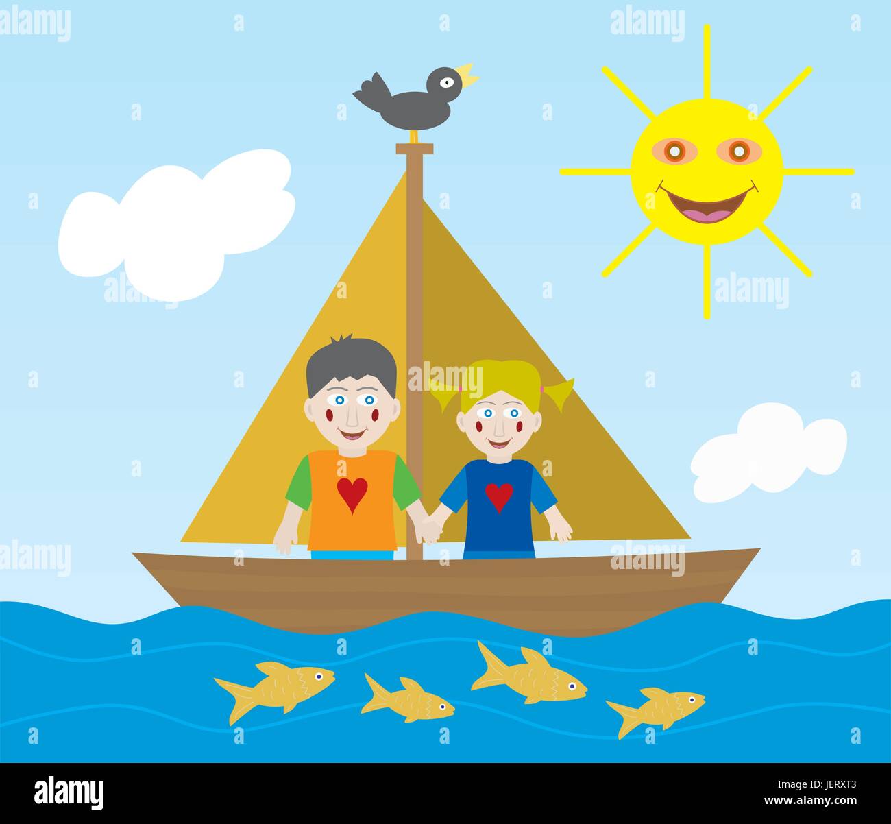 Sailing ship child drawing hi-res stock photography and images - Alamy