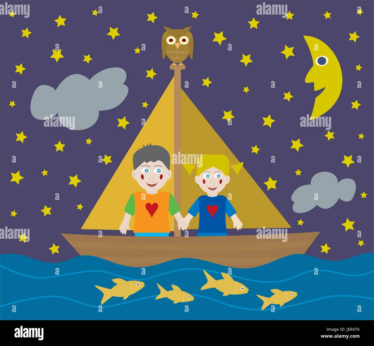 Sailing ship child drawing hi-res stock photography and images - Alamy
