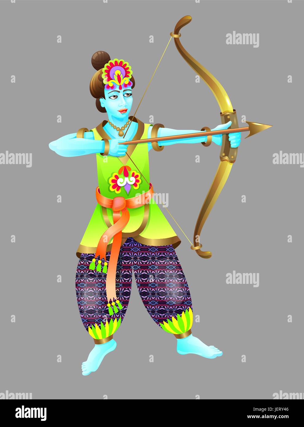 god of krishna shoots from a bow Stock Vector Image & Art - Alamy