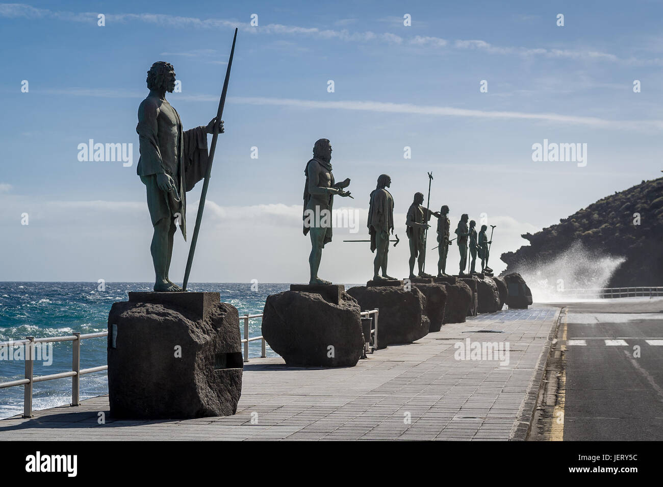 Guanche kings statues in Candelaria Stock Photo - Alamy