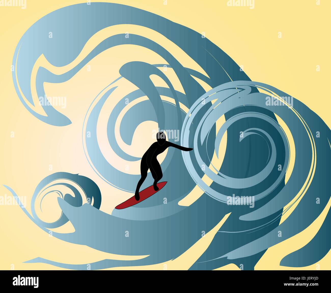 Surfing colour action Stock Vector Images - Alamy