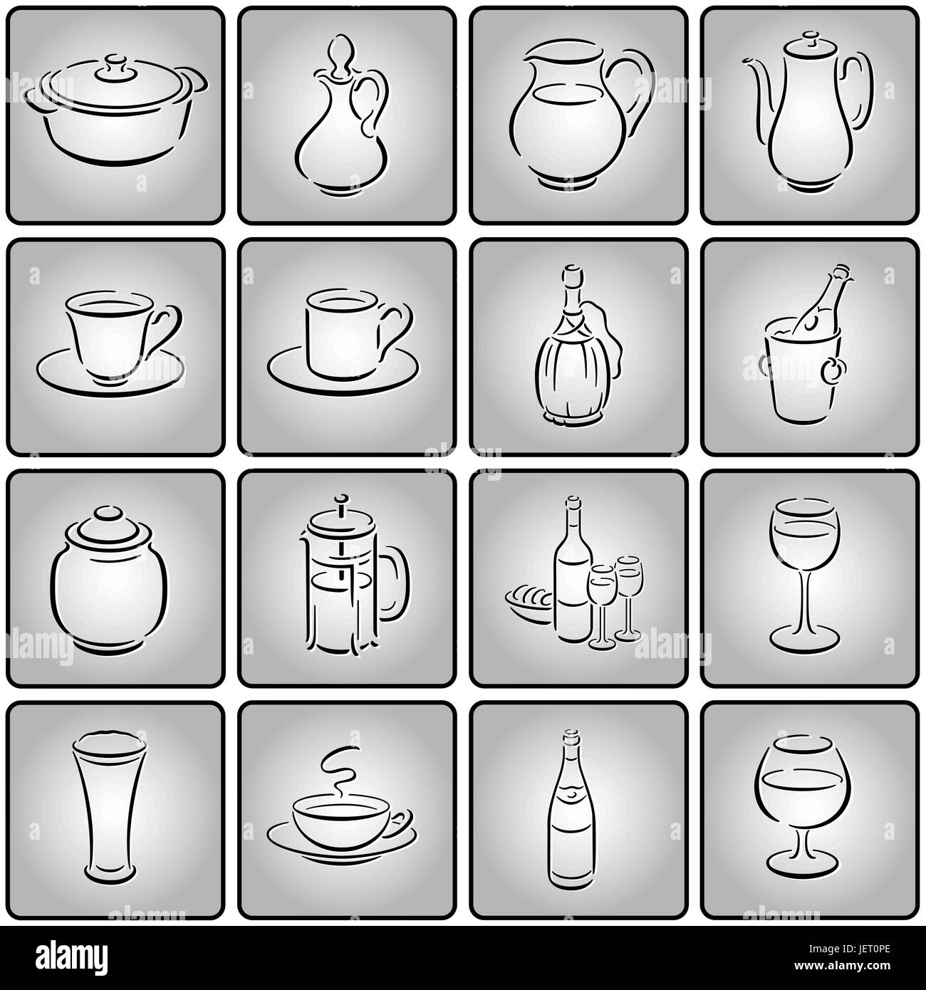 buttons with symbols catering Stock Vector Image & Art - Alamy