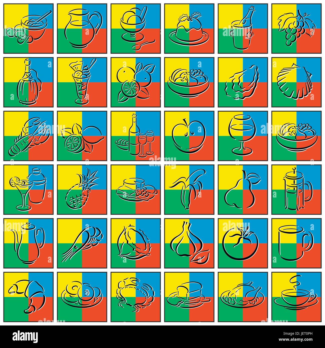 buttons with food symbols Stock Vector Image & Art - Alamy