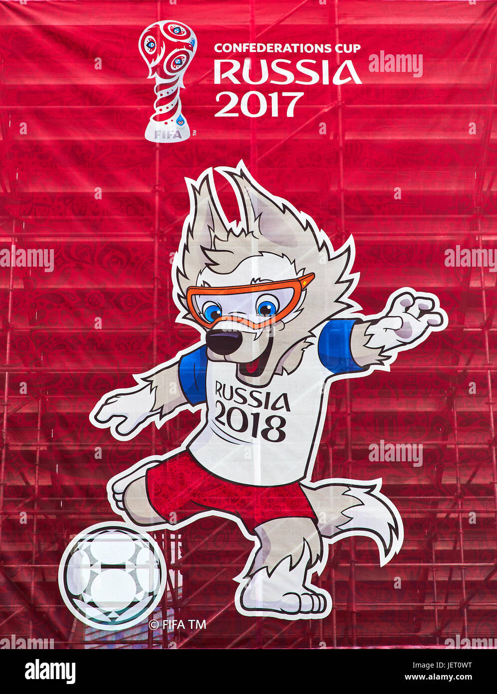 SOCHI, ADLER, RUSSIA - JUNE 18, 2017: The official mascot of the 2018 ...
