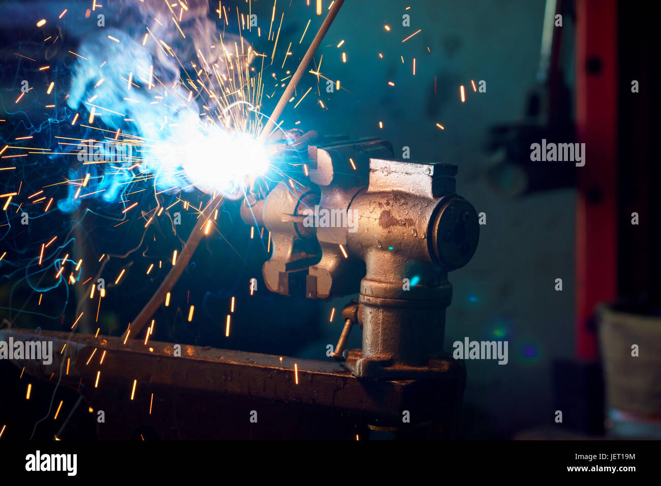 Welding process for metal close-up Stock Photo - Alamy