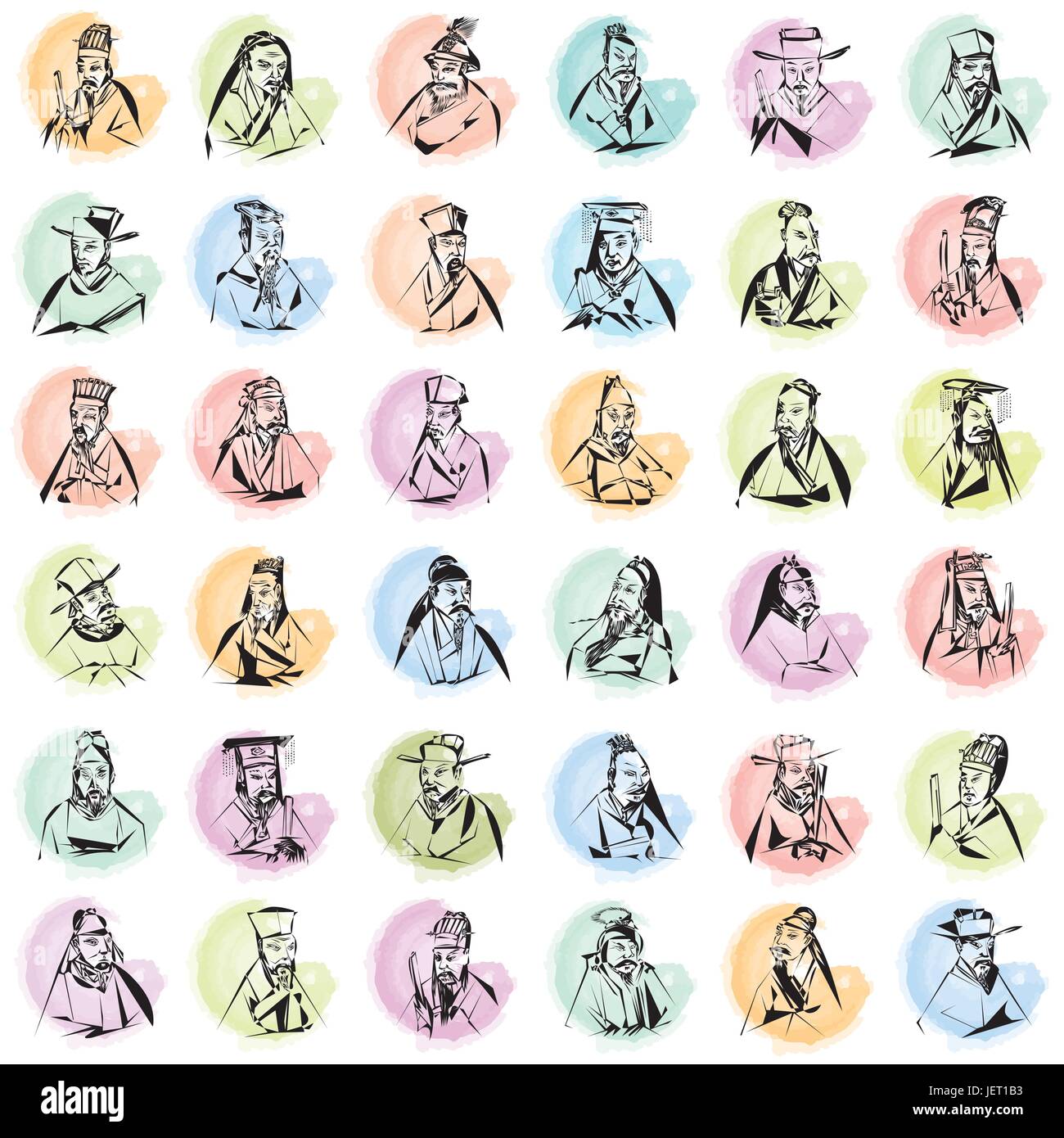 colored blobs with chinese characters in costume - indemnified ...