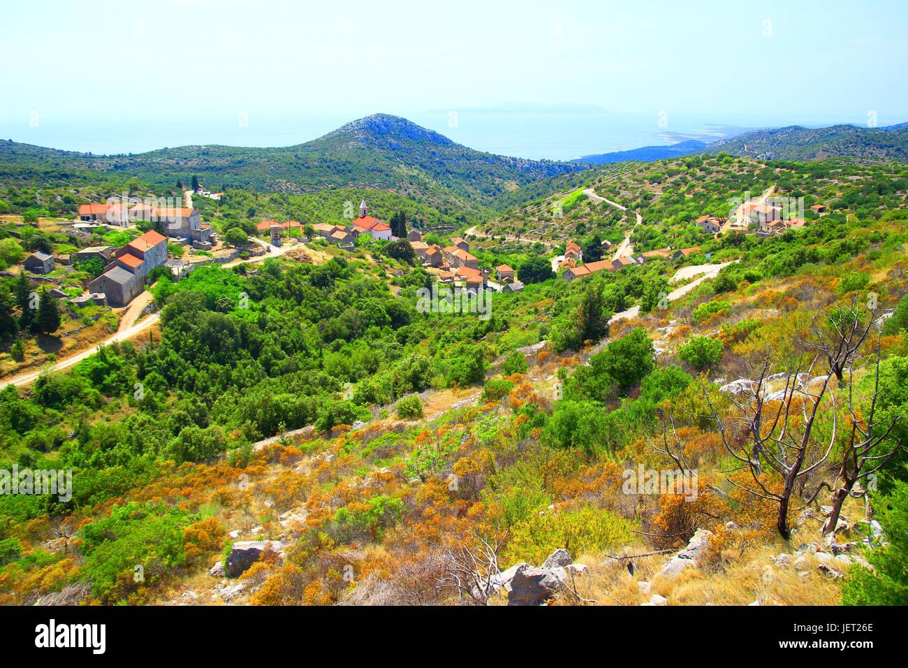 Island Hvar in Croatia, village Brusje Stock Photo - Alamy