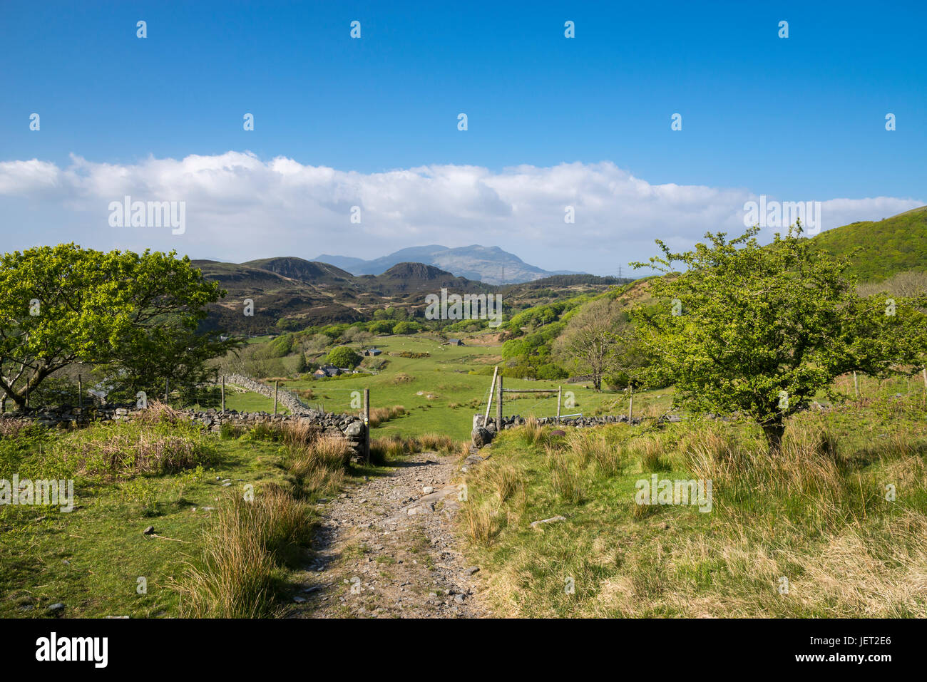 Beautiful scenery in the hills near Harlech in Snowdonia national park ...