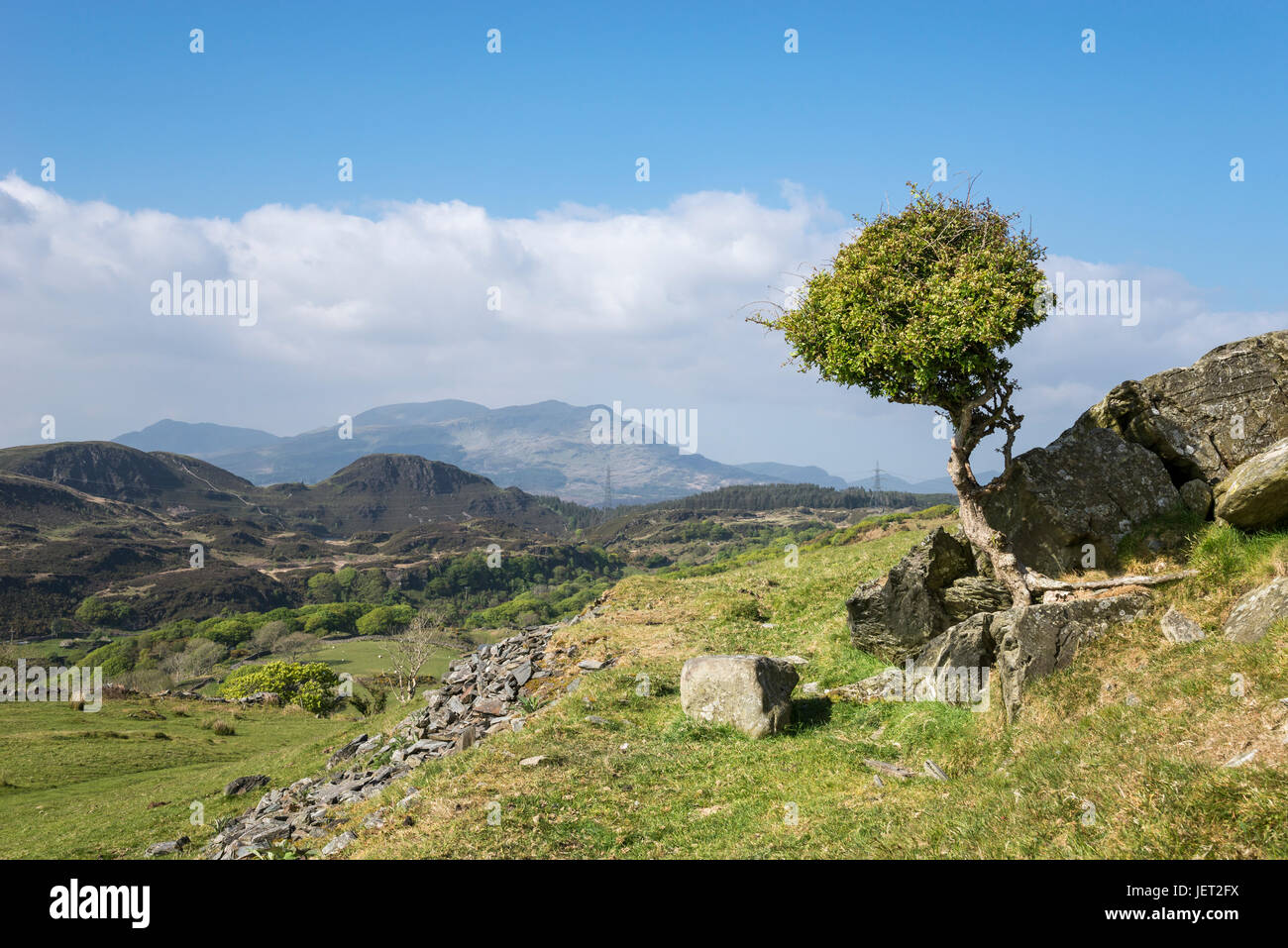 Beautiful scenery in the hills near Harlech in Snowdonia national park ...