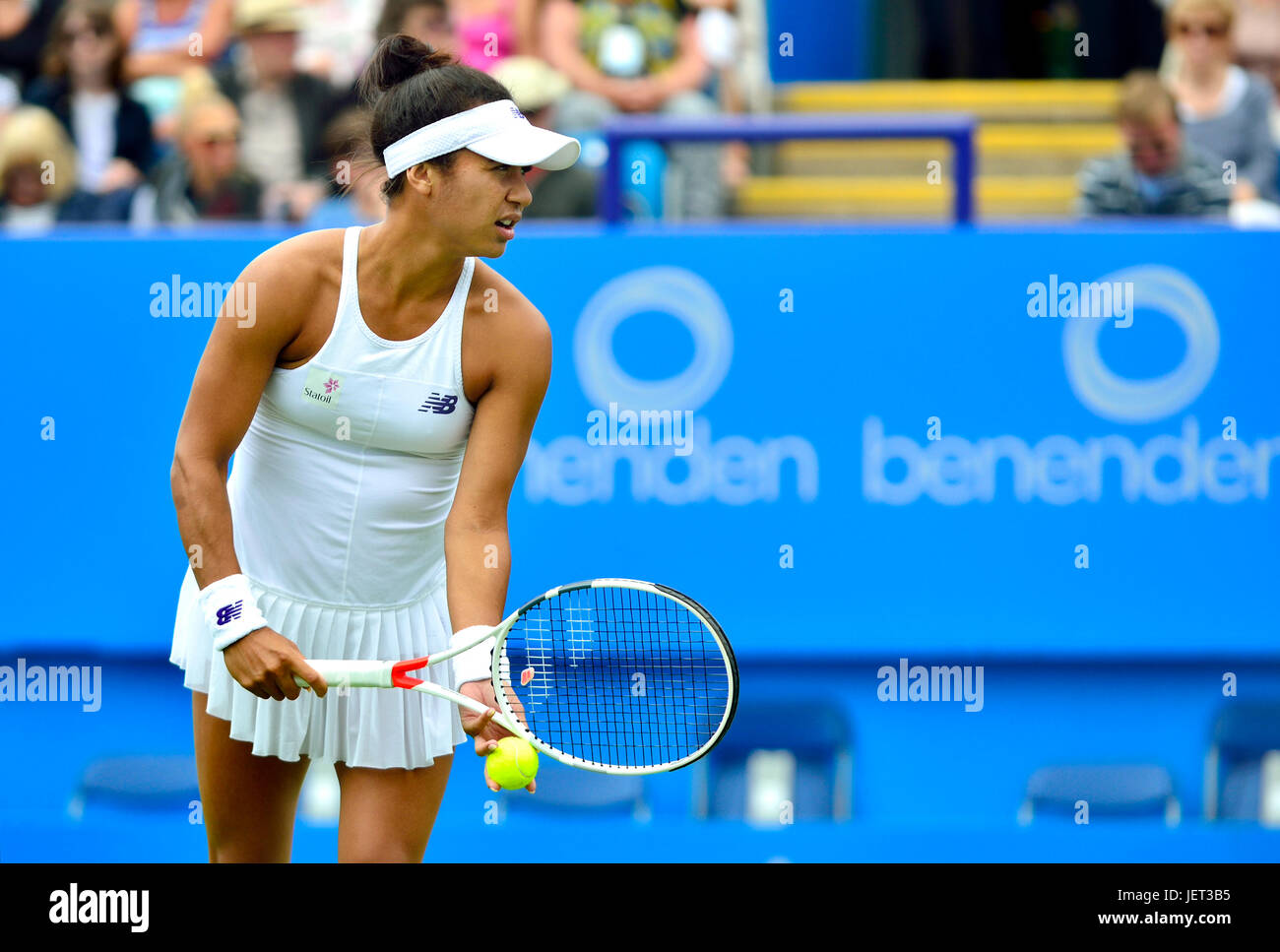 Heather Watson (GB) on centre court. 25th June 2017, Eastbourne Stock ...