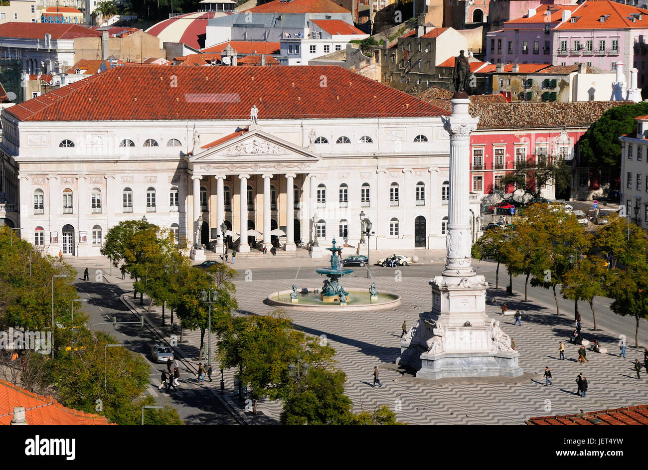 Rossio, the main square in Lisbon. Portugal Stock Photo - Alamy