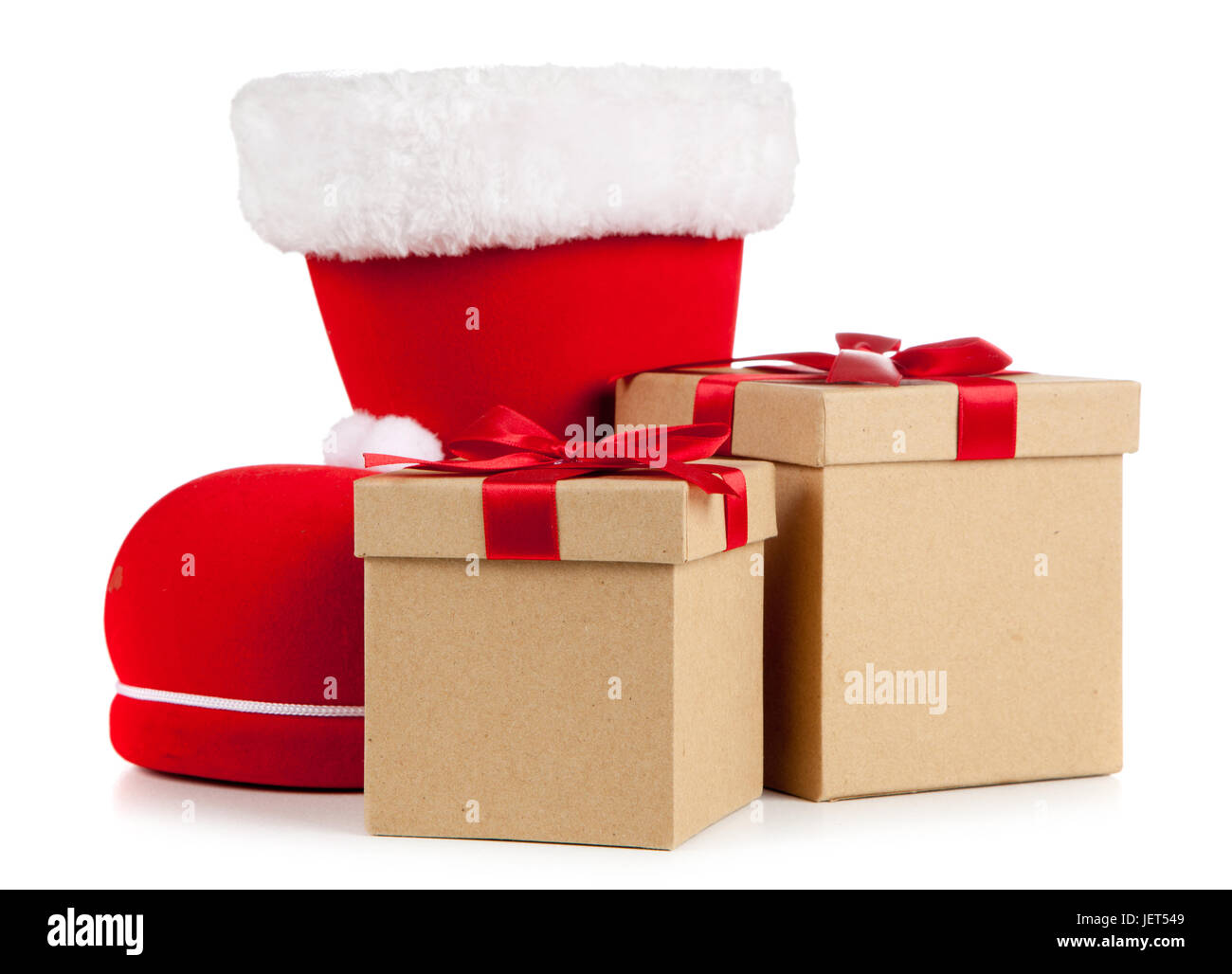 Santa's shoe isolated on white background Stock Photo - Alamy