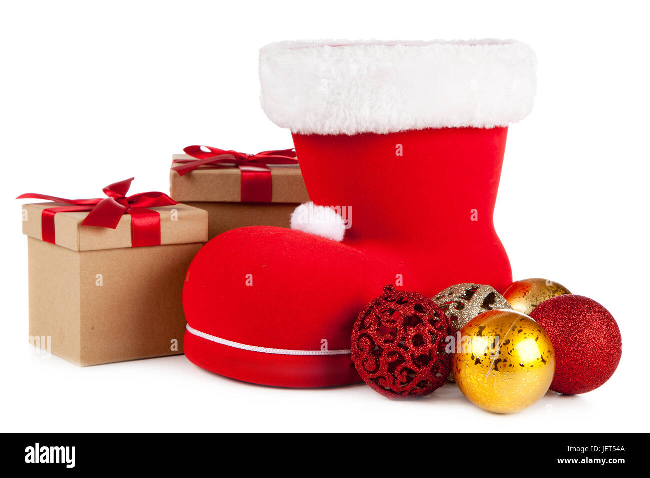 Santa's shoe isolated on white background Stock Photo - Alamy