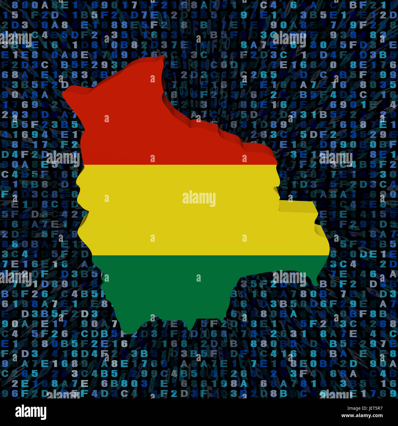 Bolivia map flag on hex code illustration Stock Photo - Alamy