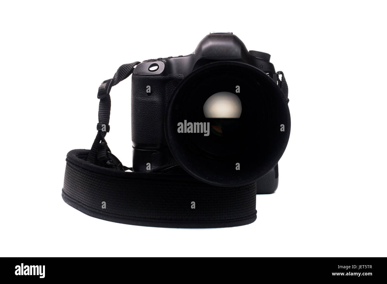 Photo of camera on empty white background Stock Photo - Alamy