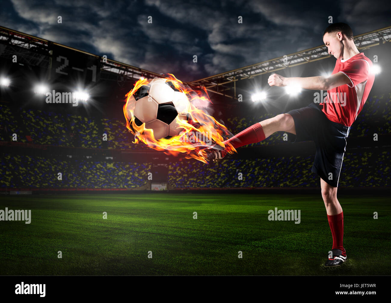 Professional football player strike ball hi-res stock photography and ...