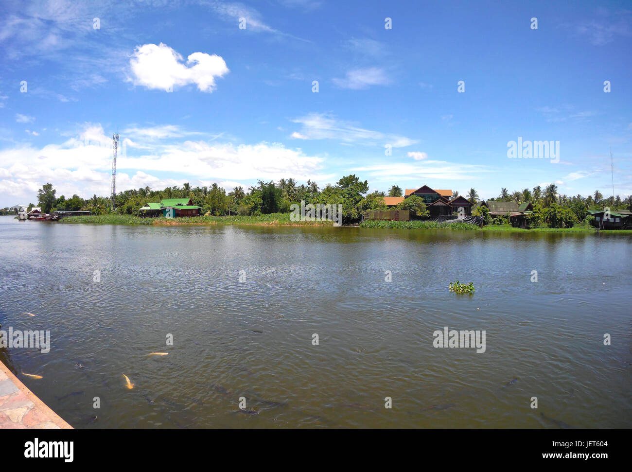 Countryside along Tha Chin river(Maenam Tha Chin),Nakhon Pathom ...