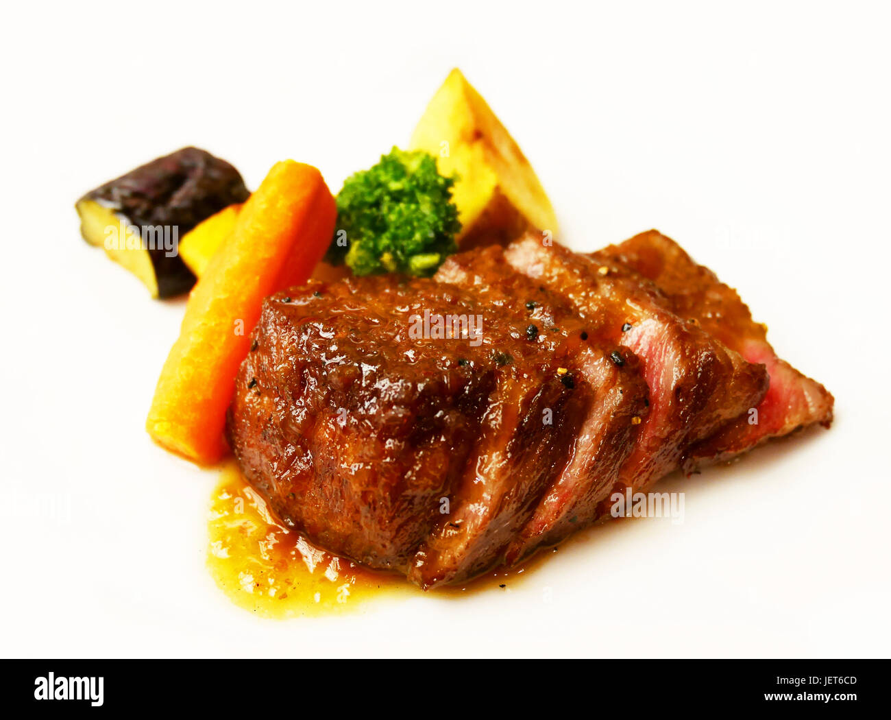 Medium rare juicy beef steak Stock Photo - Alamy