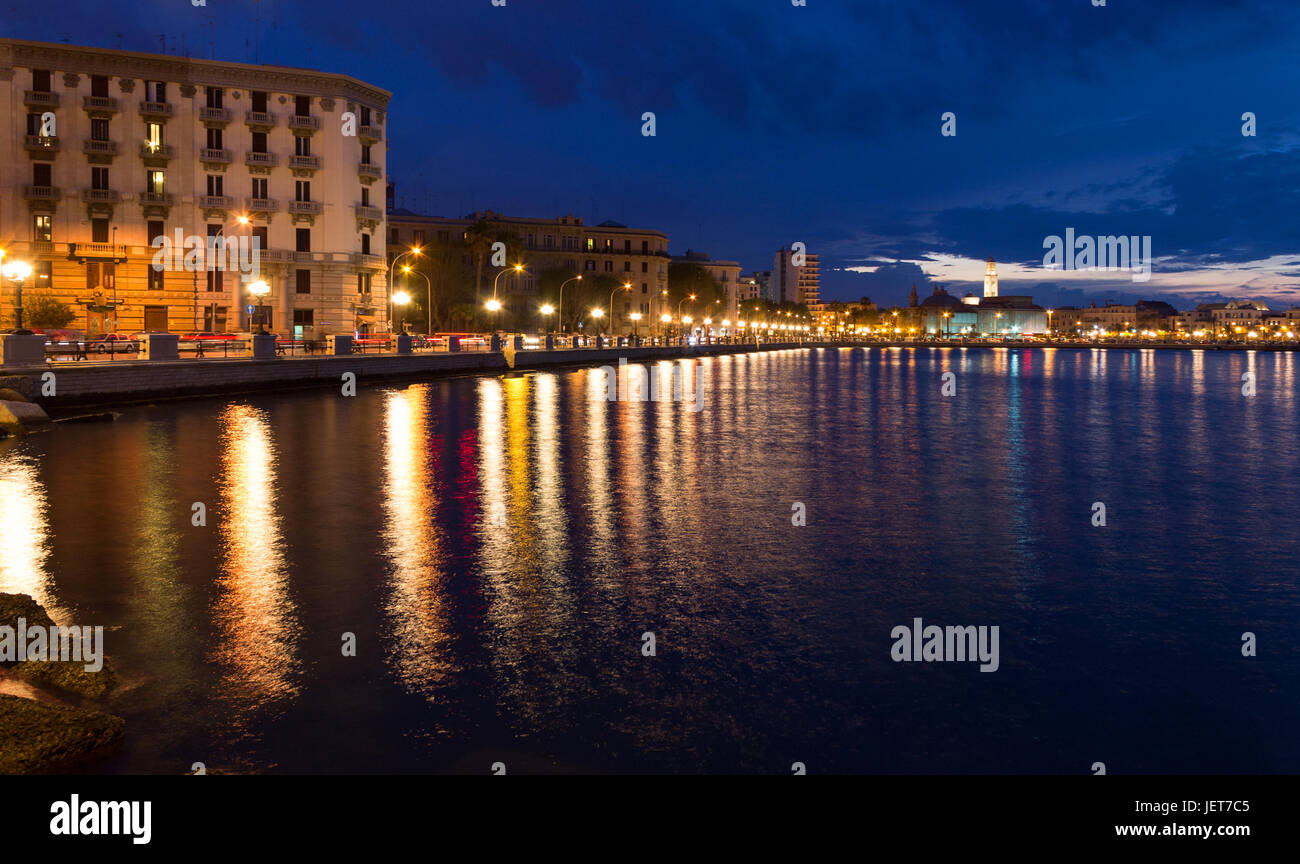 Bari night seafront city hi-res stock photography and images - Alamy