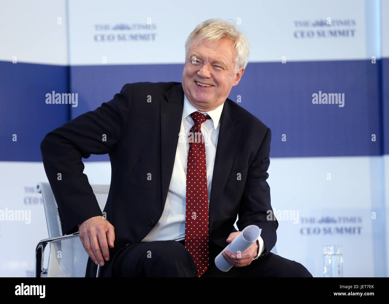 Keynote speaker, Brexit Secretary David Davis, addresses The Times CEO ...