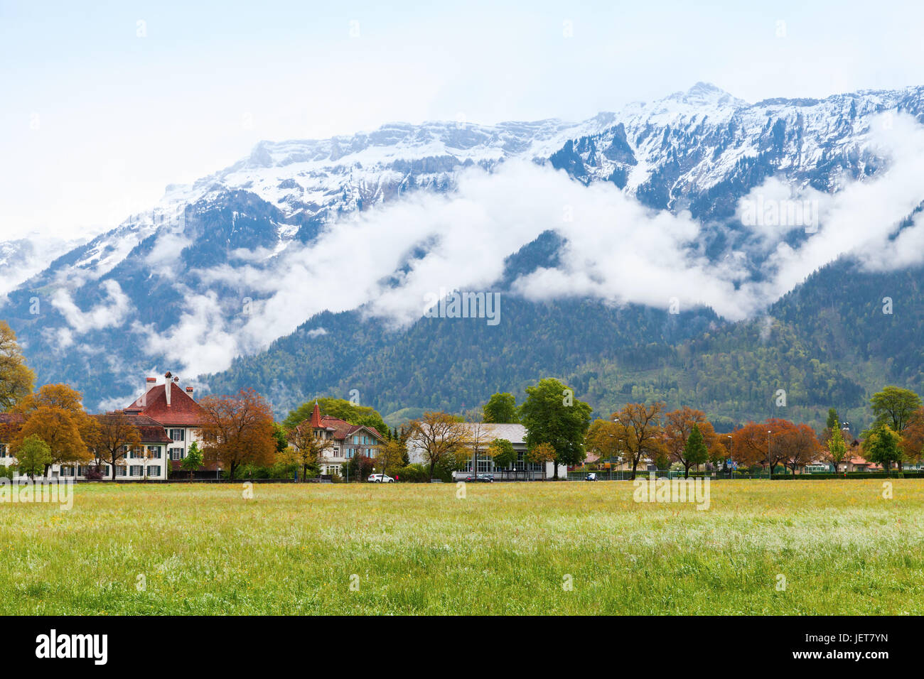 Spring Swiss Alps landscape. Interlaken district, Switzerland Stock ...
