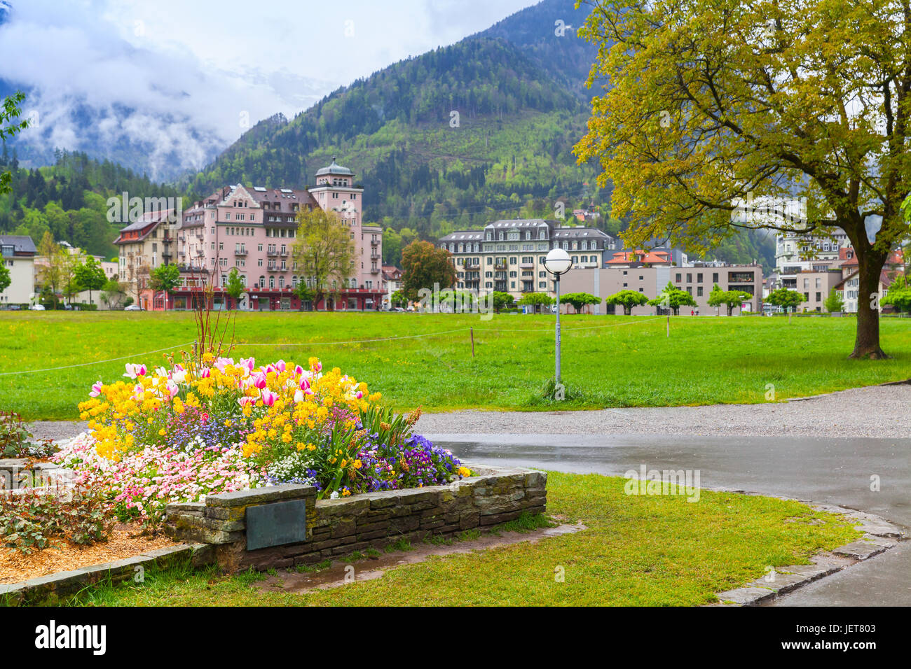 Interlaken, Switzerland. Spring Swiss landscape Stock Photo - Alamy