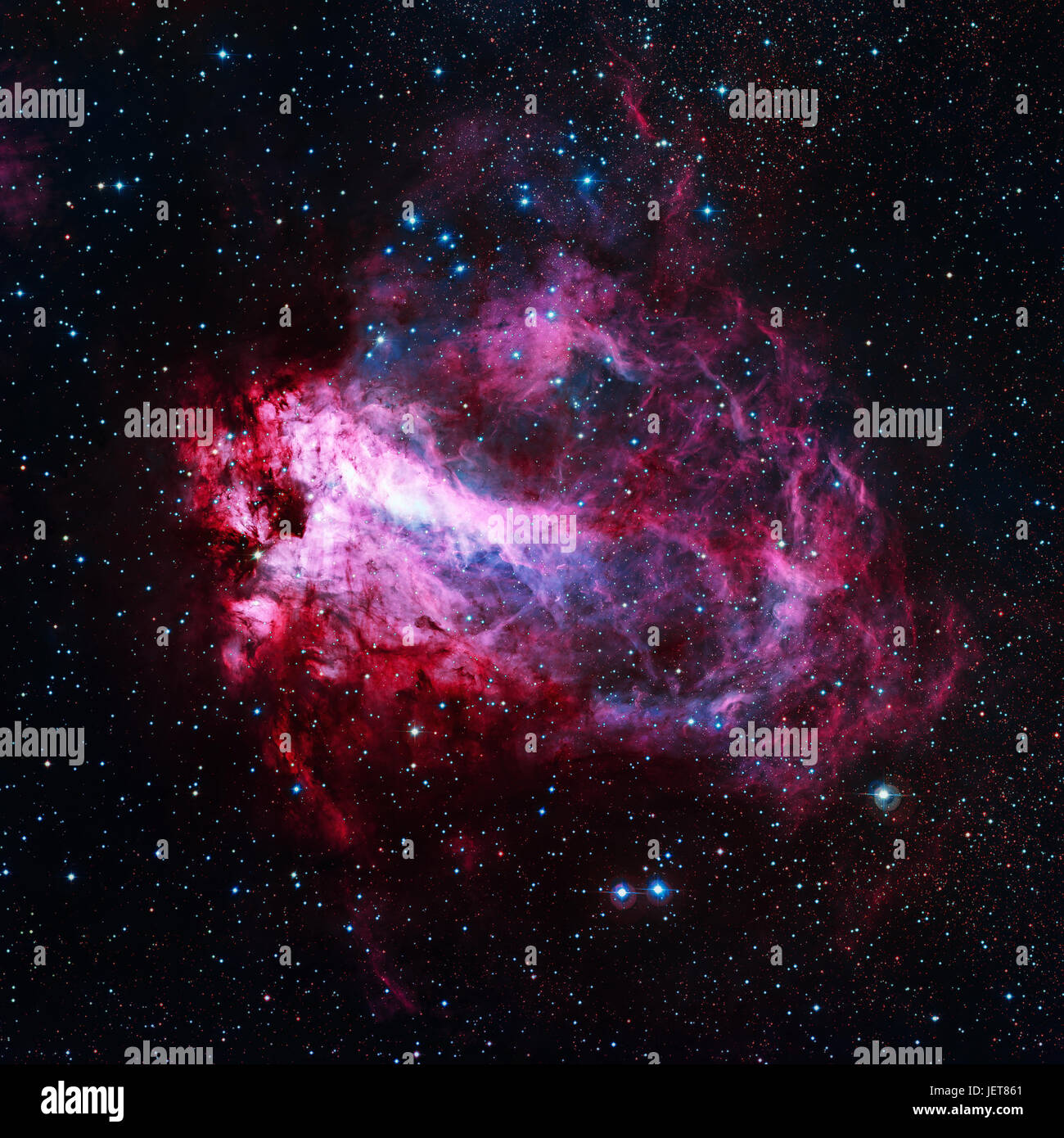 The Omega Nebula, also known as the Swan Nebula, Checkmark Nebula, and ...