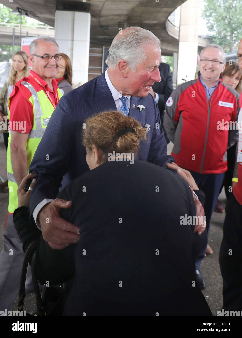 The Prince of Wales meets local residents during a visit to the Westway ...