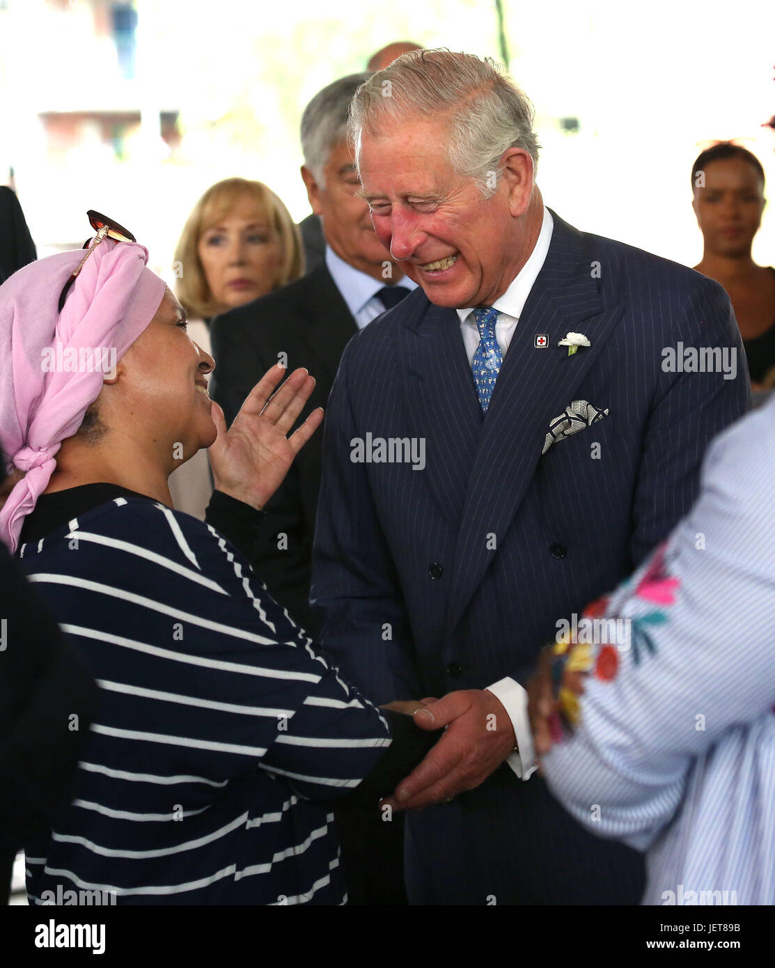The Prince of Wales meets local residents during a visit to the Westway ...