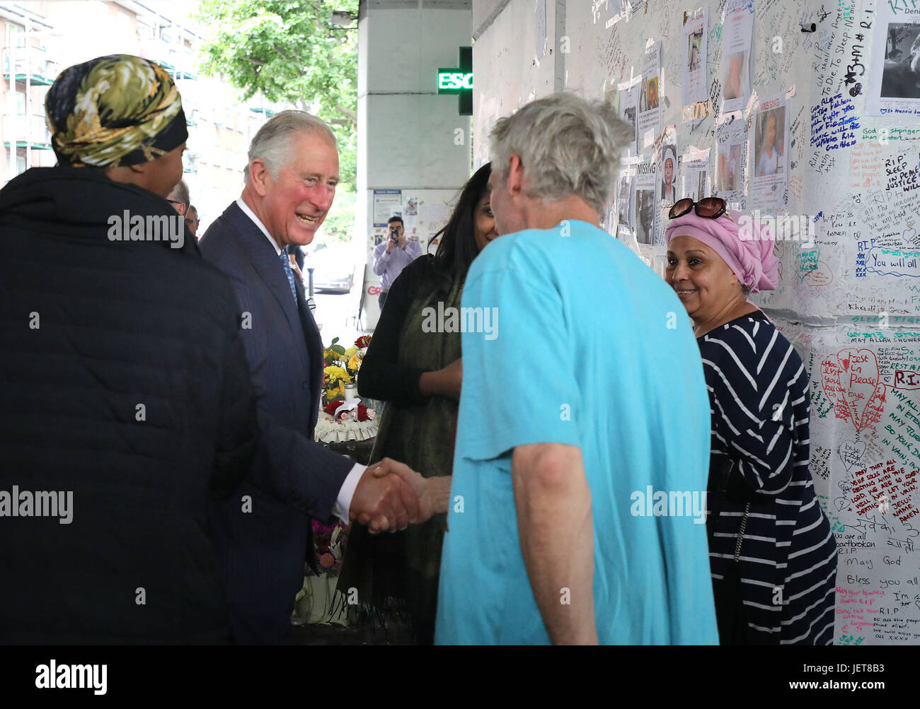 The Prince of Wales meets local residents during a visit to the Westway ...