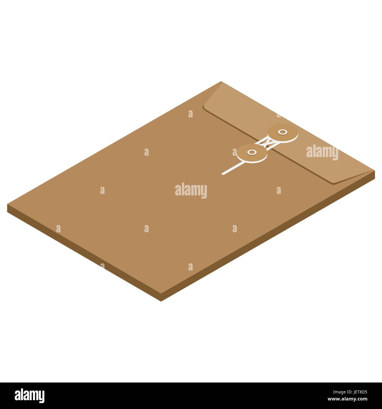 Isometric perspective 3d brown paper sealed with string envelope ...
