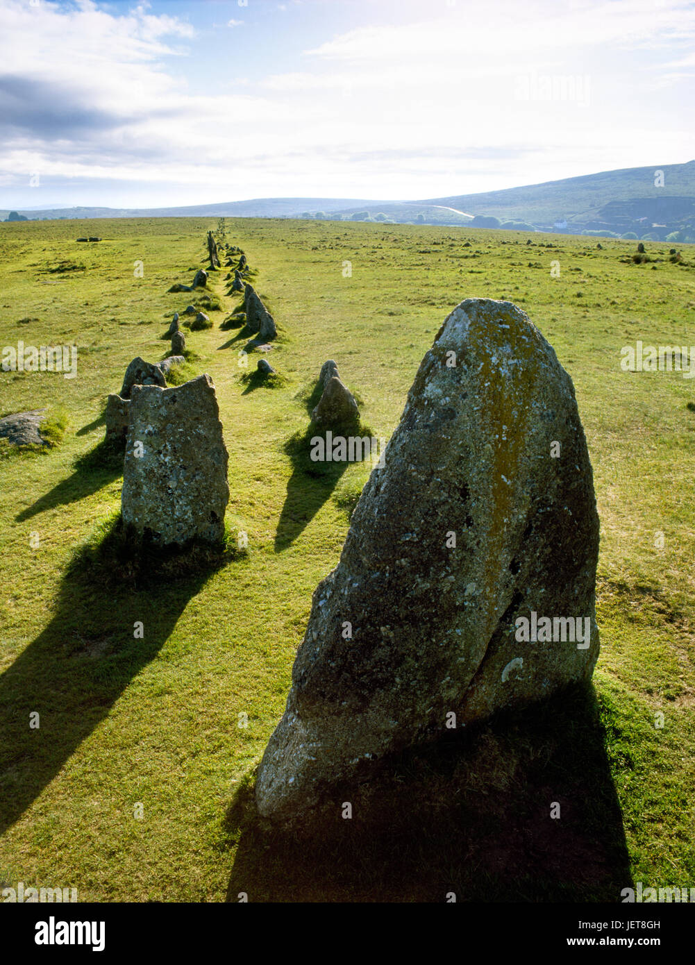Merrivale standing stone row dartmoor hi-res stock photography and ...