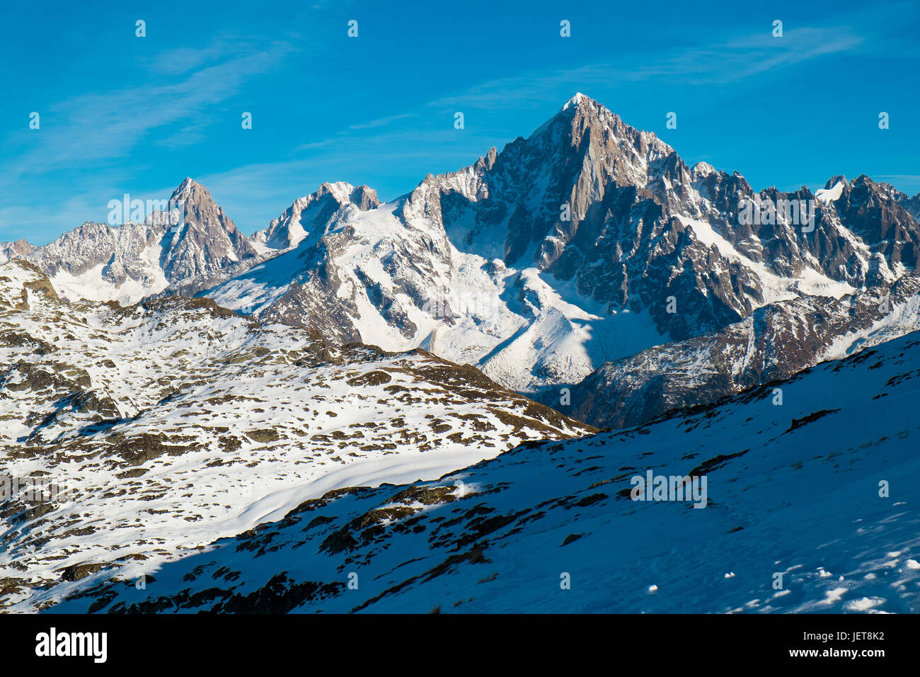 View of the Aiguille Rouge from Aiguillette des Houches, Chamonix ...