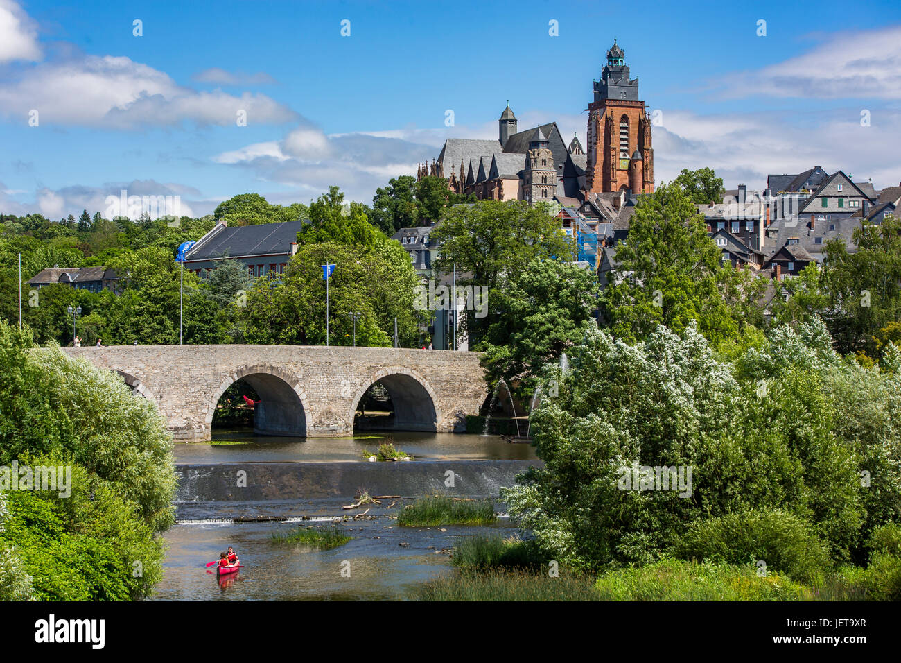Old Lahn Bridge and Wetzlar Cathedral aka Wetzlarer Dom in picturesque ...