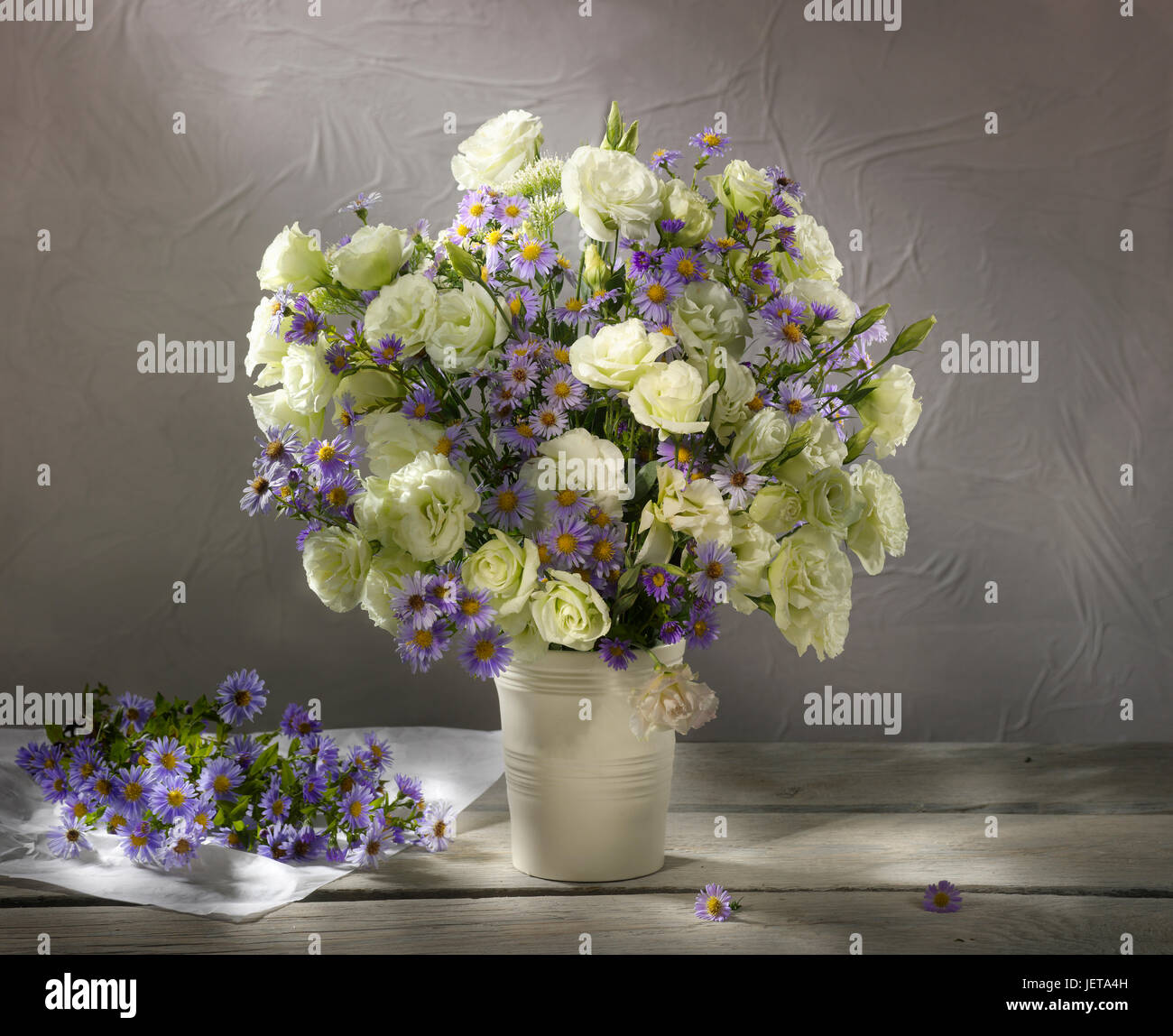 Bouquet of flowers with eustoma Stock Photo - Alamy