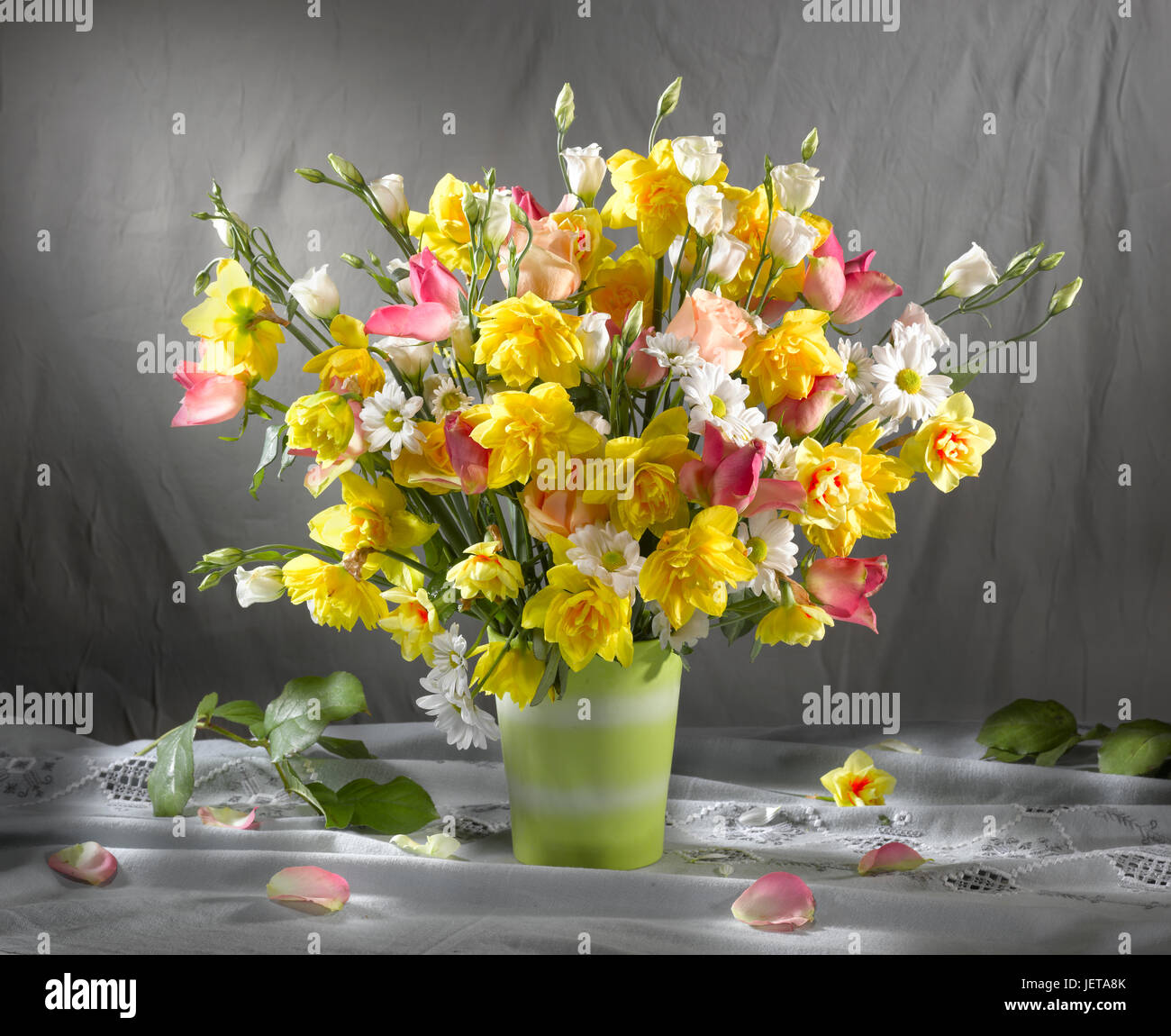 Yellow Tulip And Daisy Bouquet